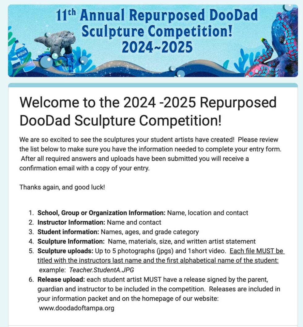 Enter2025 | Annual Repurposed DooDad Sculpture Competition